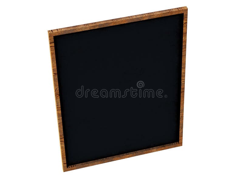 Wooden Sign Board Black Frame 3D Render Stock Illustration ...