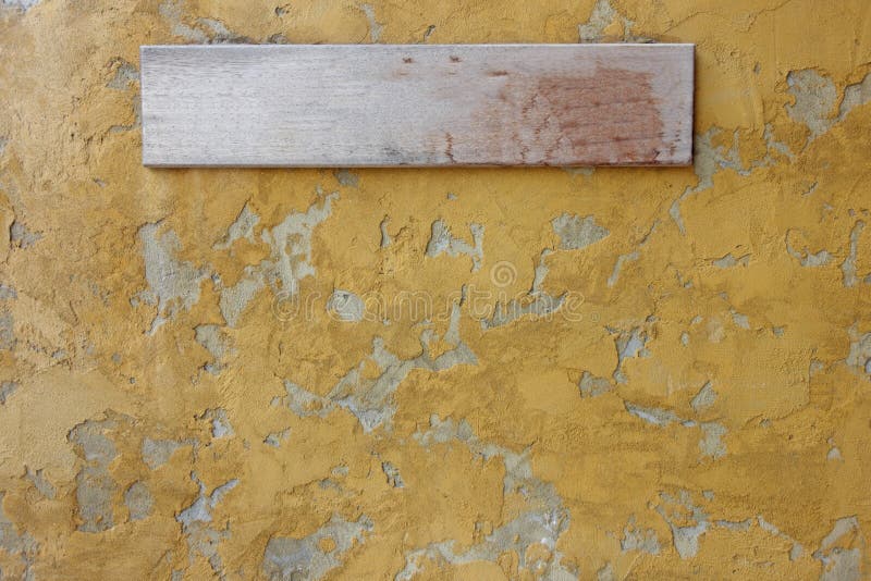 Wooden Sign Board on Concrete Wall Stock Image - Image of store ...