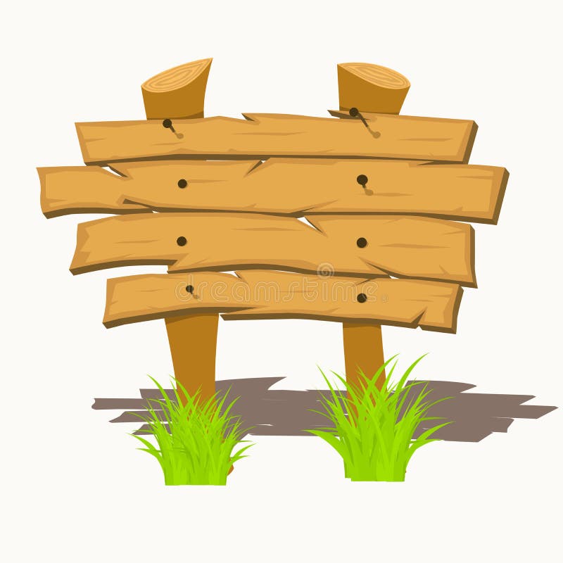 Wooden Sign Boards on a Grass. Stock Vector - Illustration of outdoor ...