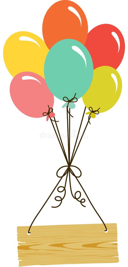 Wooden Sign Flying Balloons Stock Illustrations – 36 Wooden Sign Flying ...