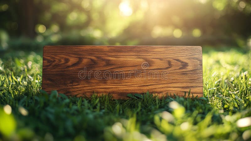 Wooden Sign on Grass in a Sunlit Natural Setting Stock Photo - Image of ...