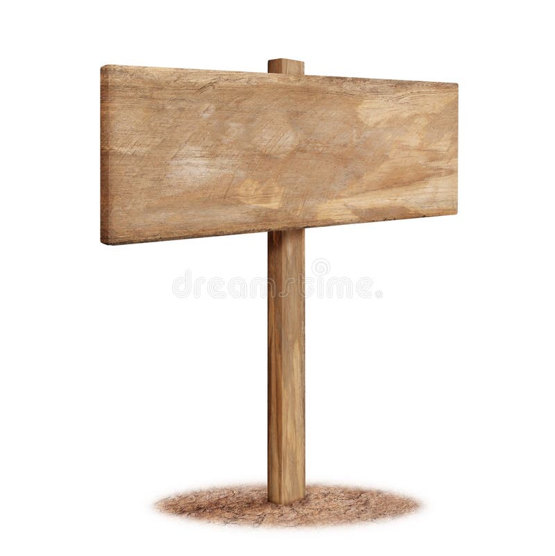 The Wooden Sign on the Ground Isolated Stock Photo - Image of element ...