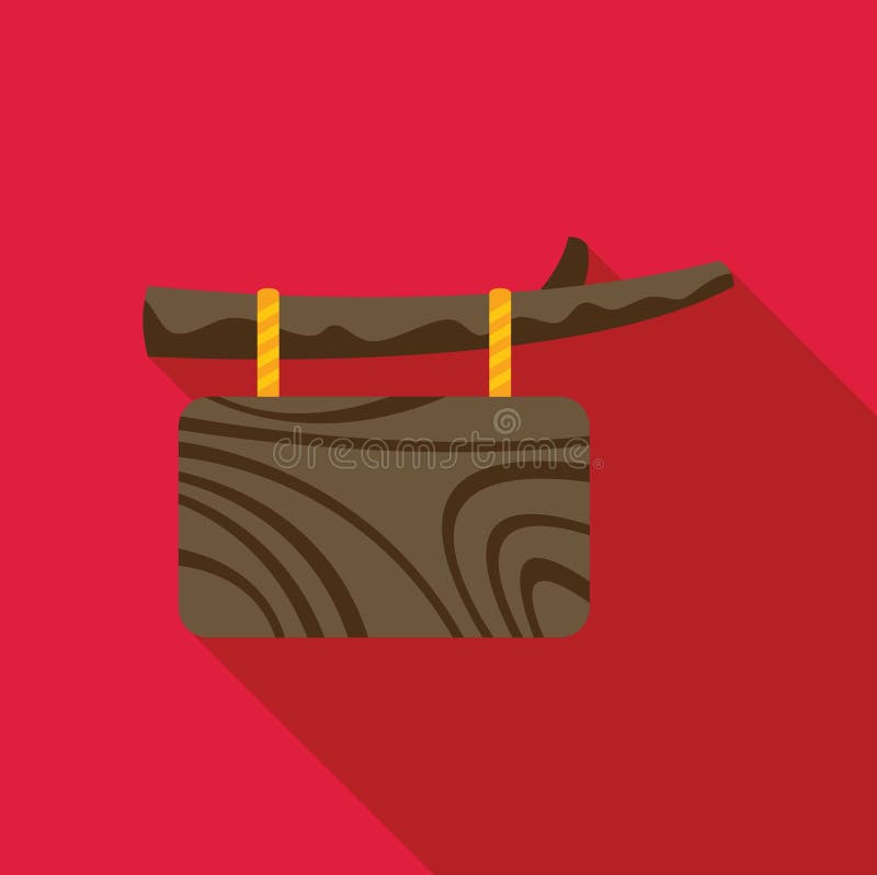 Wooden Sign Hanging on a Branch with Ropes Stock Illustration ...