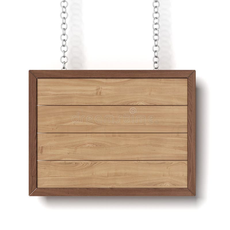 Wooden Sign with Rope Hanging on a Nail. Stock Vector - Illustration of ...