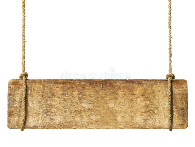 Wooden Sign Hanging from Rope Stock Photo - Image of oldfashioned ...