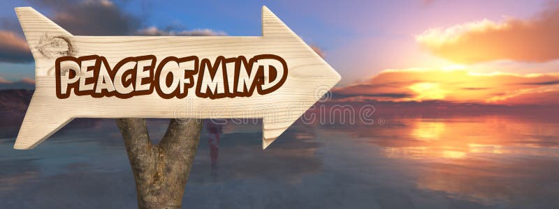 Wooden Sign Indicating Peace of Mind Stock Photo - Image of sign, plank ...