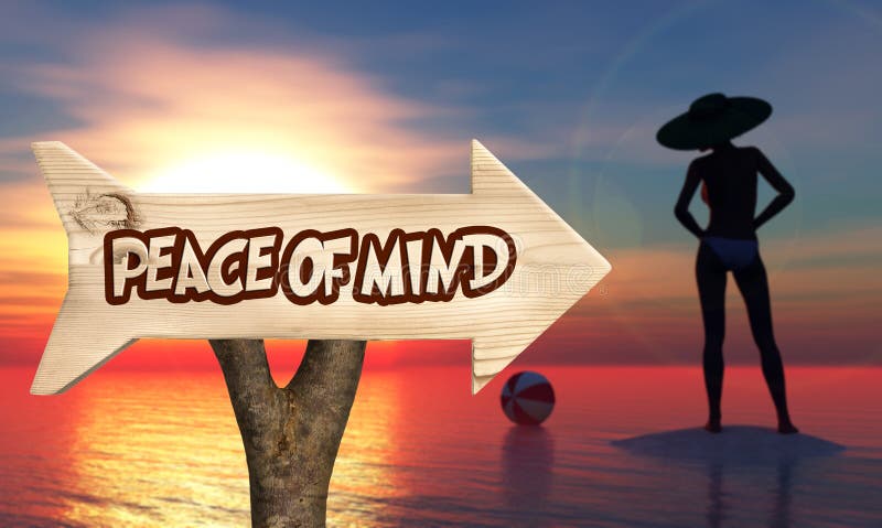Wooden Sign Indicating Peace of Mind Stock Image - Image of wooden ...