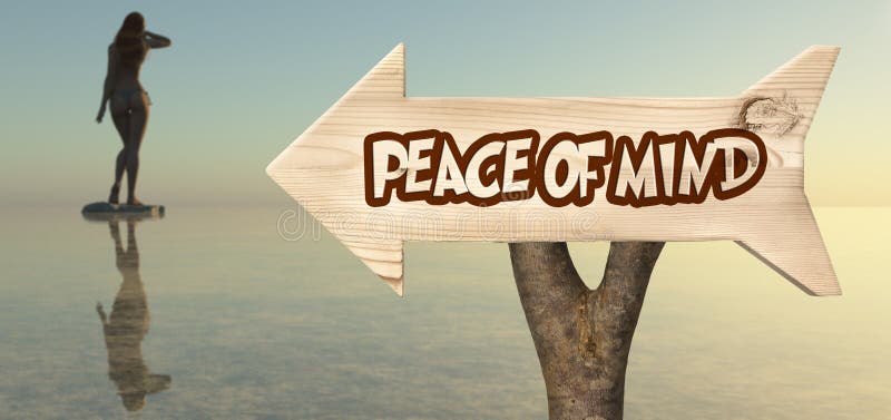 Wooden Sign Indicating Peace of Mind Stock Photo - Image of meditation ...