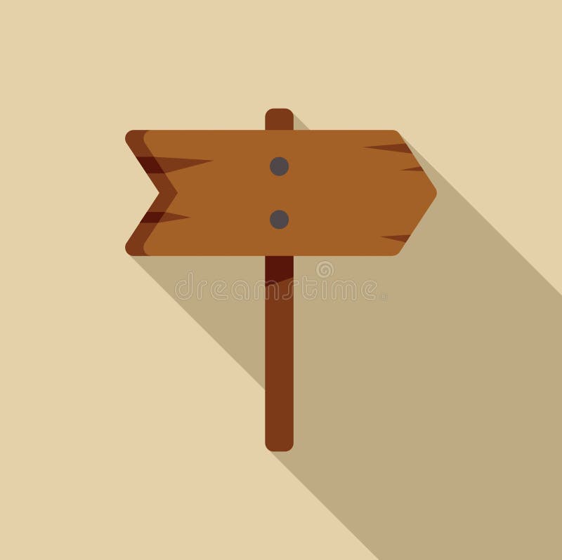 Wooden Sign Pointing Right with Long Shadow Stock Vector - Illustration ...
