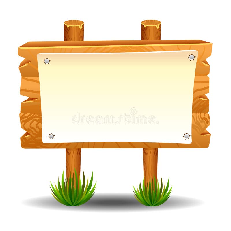 Wooden Sign Post Icon Symbol Label Stock Vector - Illustration of ...