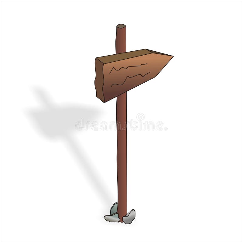 The wooden sign, right stock vector. Illustration of graphic - 7209701