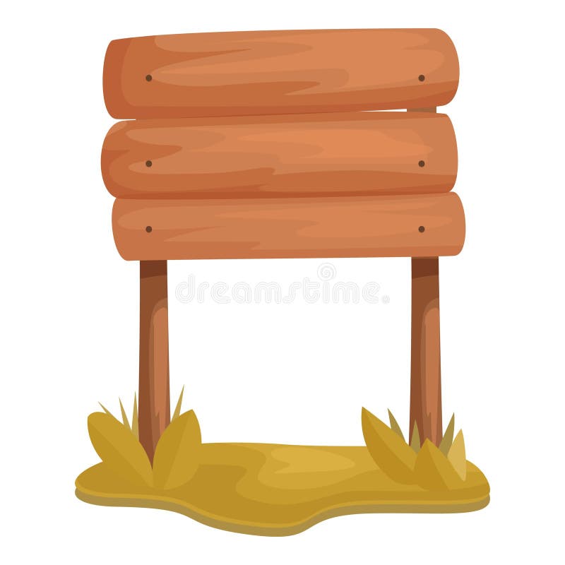 Wooden Sign Standing on Two Posts in the Grass Stock Vector ...
