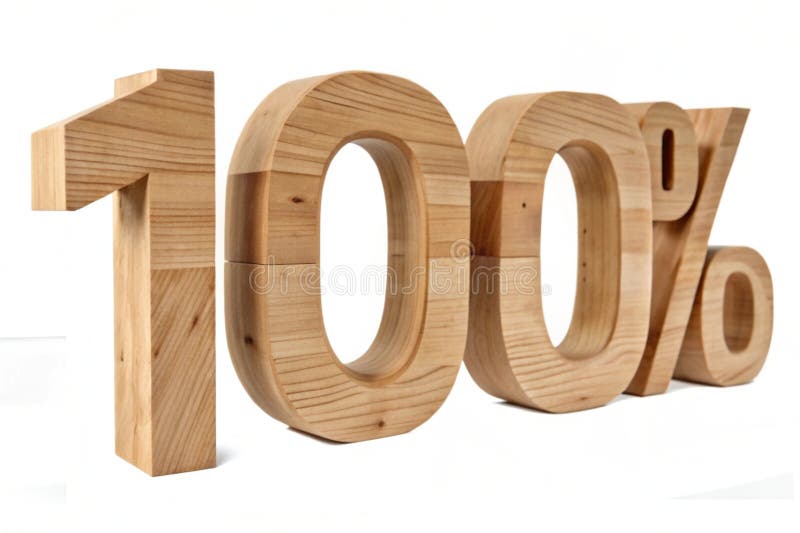 Wooden sign 100 isolated stock illustration. Illustration of typography ...
