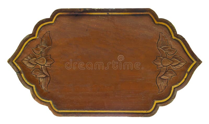 Wooden Sign Thai Style on White Background Stock Photo - Image of ...