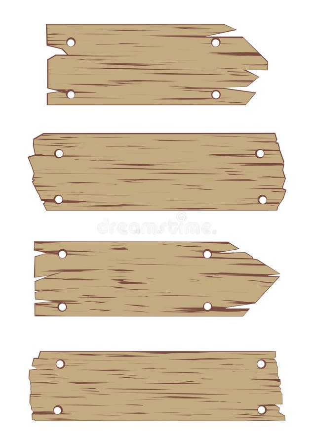 Set of Vector Wooden Sign Posts Isolated on White Stock Vector ...