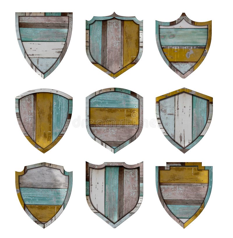 Wooden Signboard Banner Shape of Shield Wood Stock Photo - Image of ...