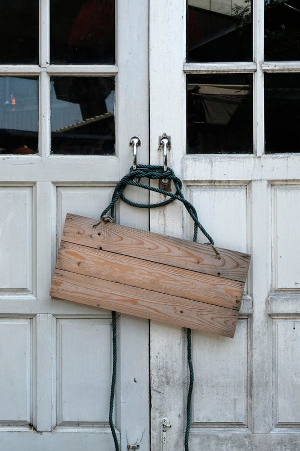 Wooden Signboard on the Door Stock Photo - Image of frame, grunge ...