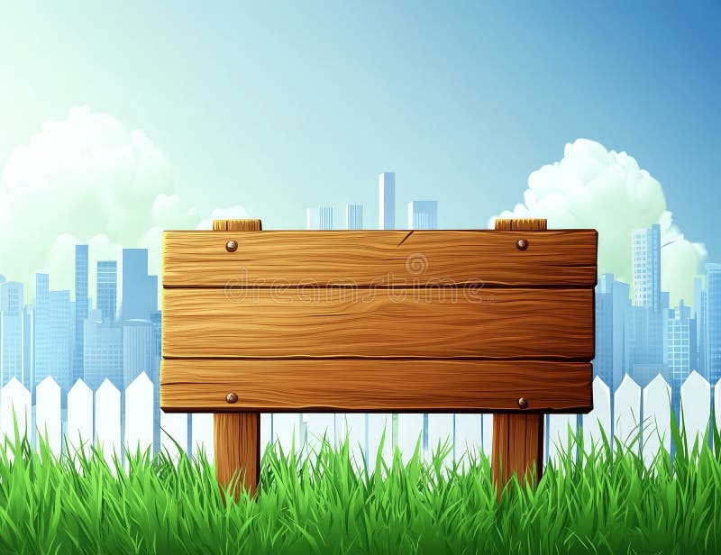 Wooden Signboard with Nature Illustration on the Road Stock Image ...