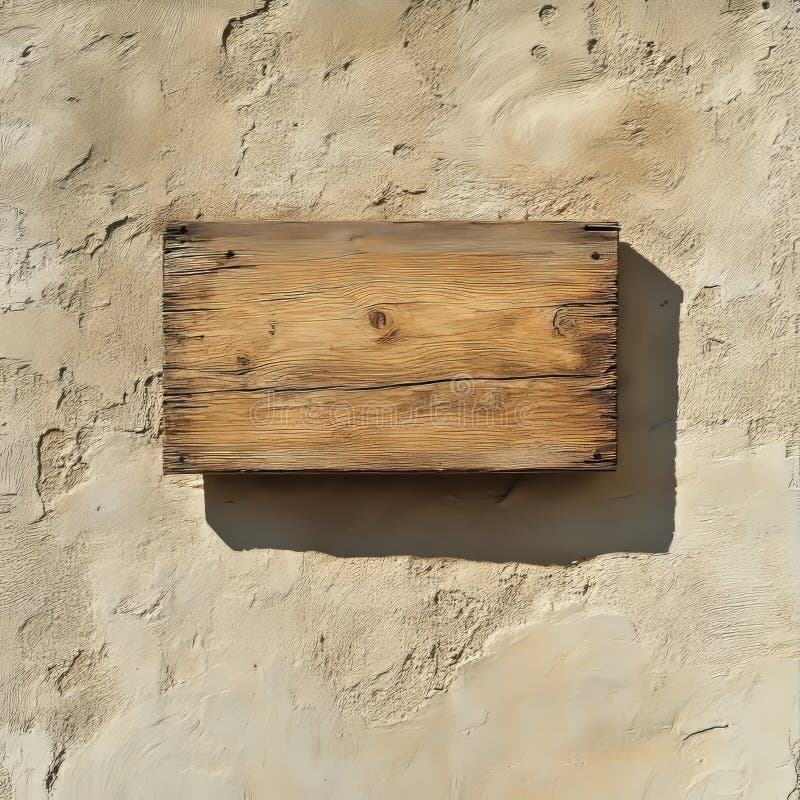 Wooden Signboard on the Stone Wall. Eps 10 Vector File Stock ...