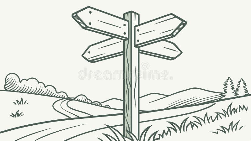 Wooden Signpost, Direction and Choice, Vector Design Generative AI ...