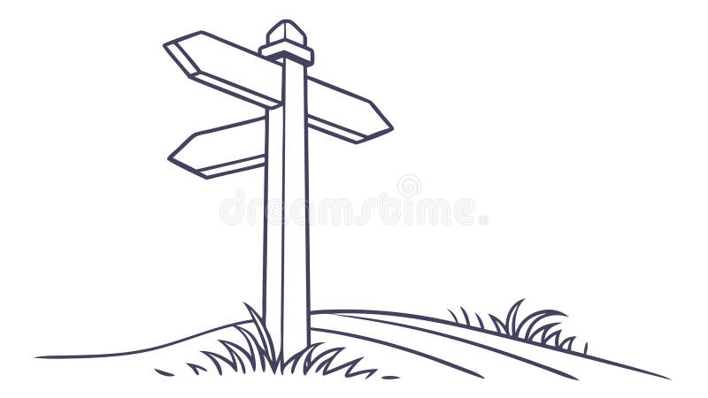 Wooden Signpost, Rural Direction, Pathway Guidance, Vector Design ...
