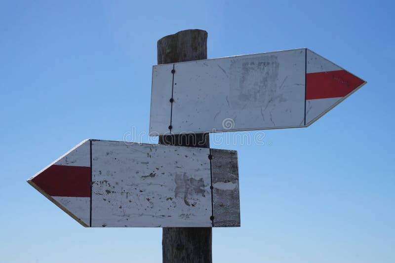 Wooden Signpost with Two Arrows Stock Image - Image of right, choice ...