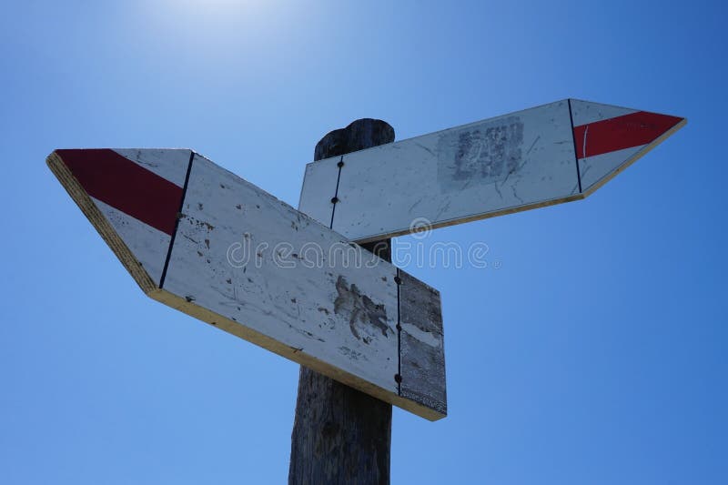 Wooden Signpost with Two Arrows Stock Image - Image of rustic, pointer ...