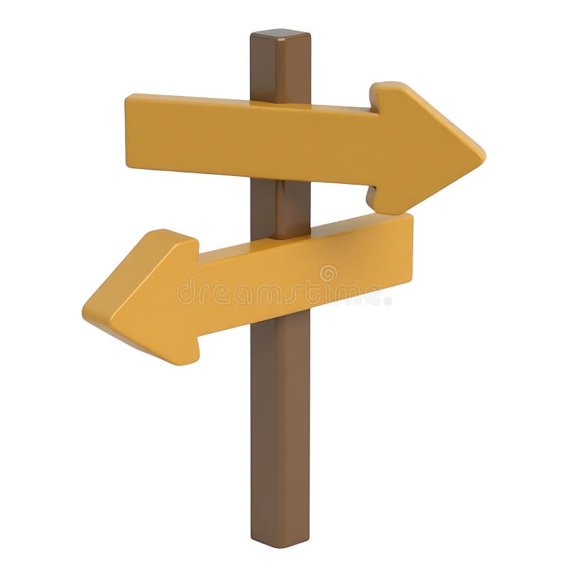 Wooden Signpost with Two Arrows Showing Direction Choice Stock ...