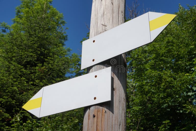 Wooden Signpost with Two Arrows Stock Image - Image of wooden, rustic ...