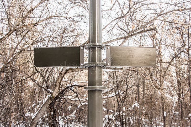 Wooden Signs in the Park in Winter, Copy Space Stock Photo - Image of ...