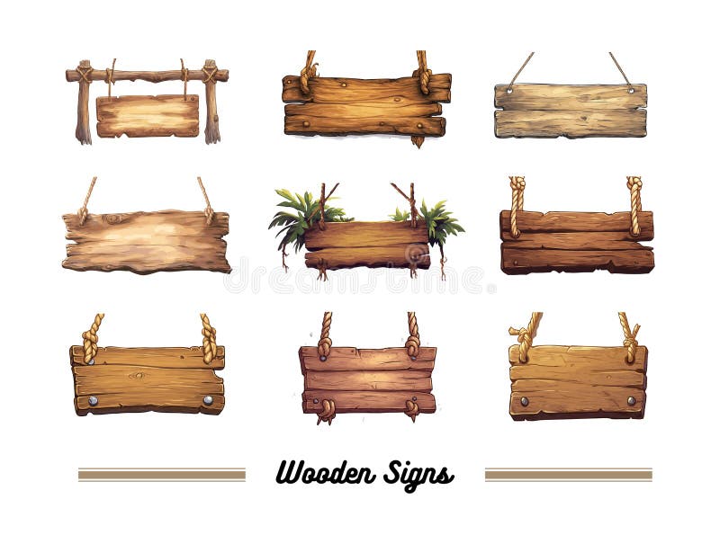 Wooden Signs, Signs, Pointers. Vector Stock Illustration - Illustration ...