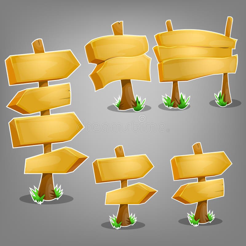 Wooden signs set. stock vector. Illustration of object - 70545758