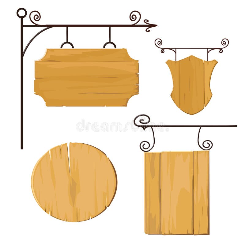 Wooden signs set . Vector. stock vector. Illustration of isolated ...