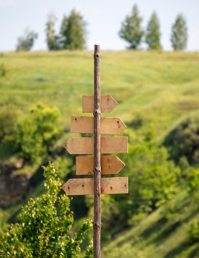 Wooden Signs Signposts on Nature Stock Image - Image of outdoors ...