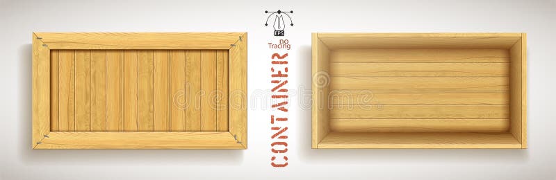 Wooden Crate Front View, Cargo Box Texture 3d Rendering Stock ...