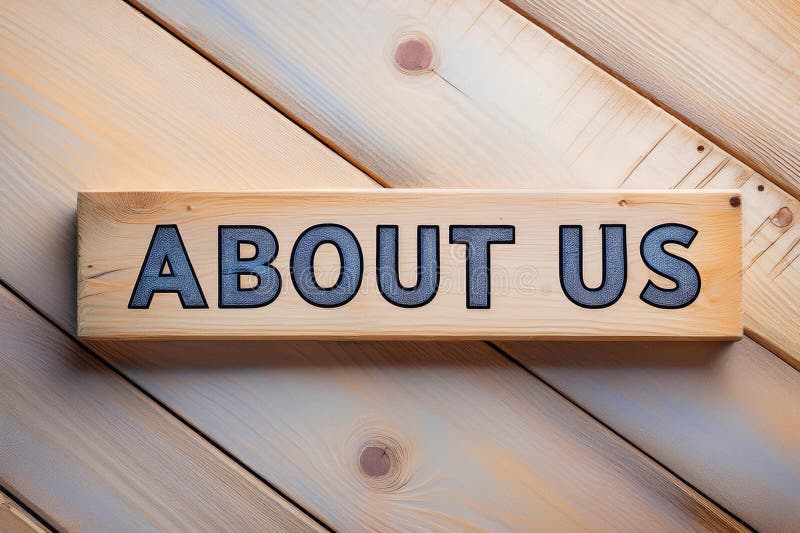 AI Generated Illustration of a Wooden Slat with an about Us Sign on it ...