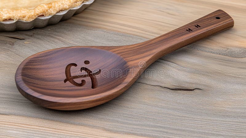 Wooden Slotted Spoon on Table, Pie Baking, Kitchen Stock Image - Image ...