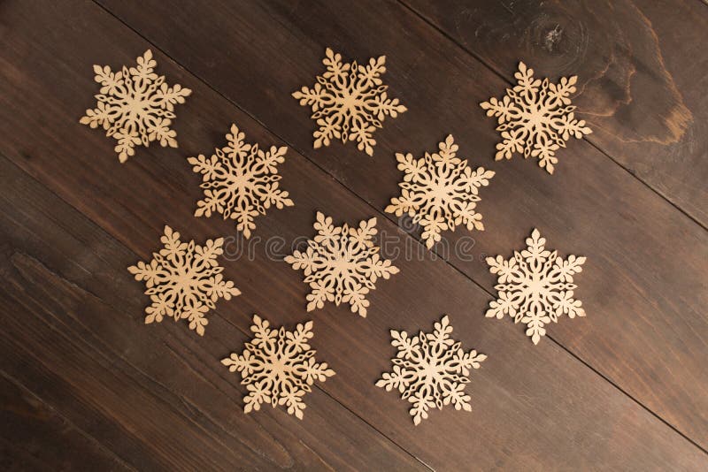 Wooden Snowflake Pattern Design Background Stock Image - Image of white ...