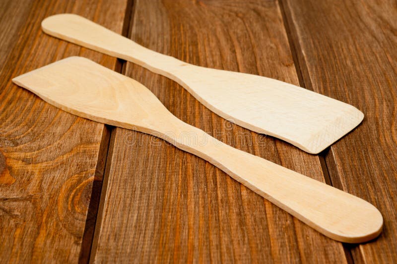 Wooden Spatulas for Comfortable Turning Food while Cooking Stock Photo ...