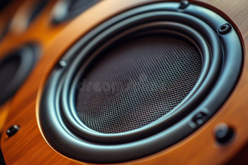 Wooden Speaker Cone Vibrating, Creating Sound Waves, Demonstrating ...