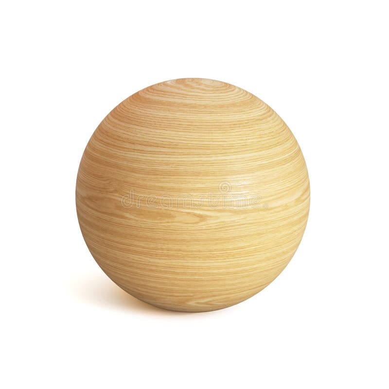 Wooden Sphere 3d Rendering, Spherical Shape Made of Wood Isolated on ...