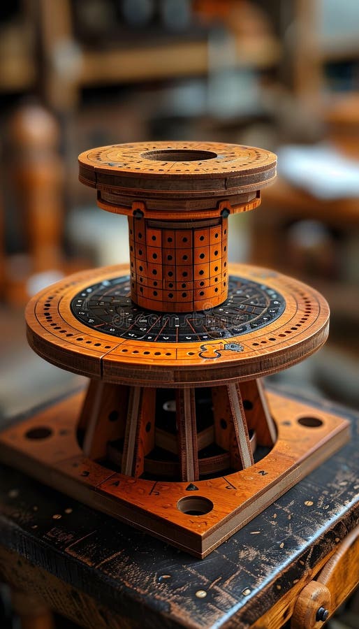 Wooden Spinning Top Game Board Structure Generative AI Stock ...