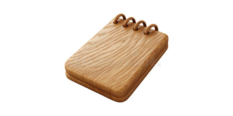 Wooden Spiral Notepad with Rings Isolated on Transparent Background ...