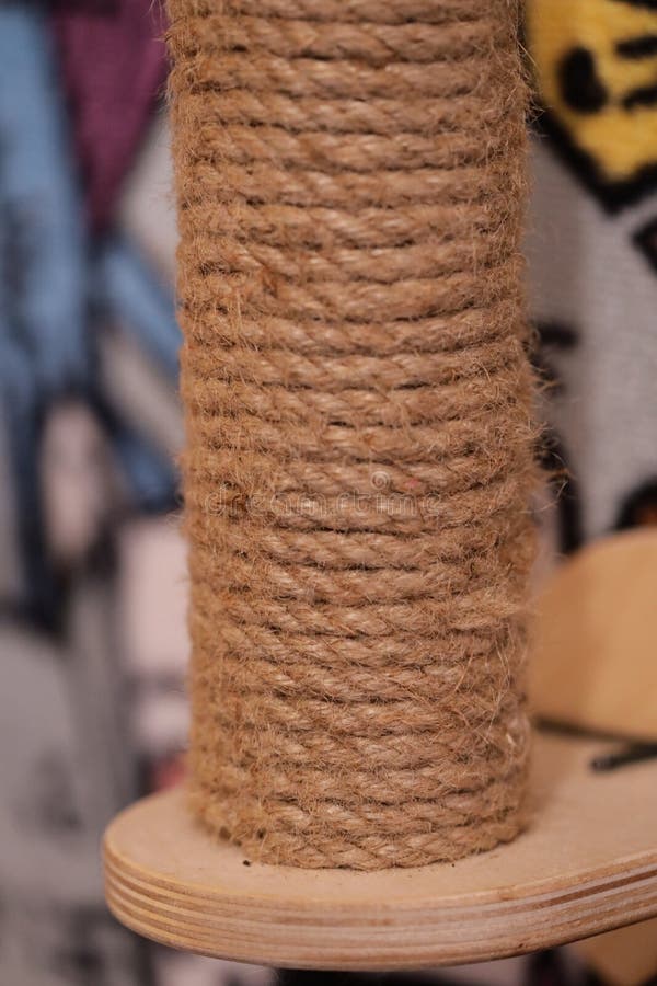 A Wooden Spool Topped with a Coil of Jute Rope, Great for Rustic or ...