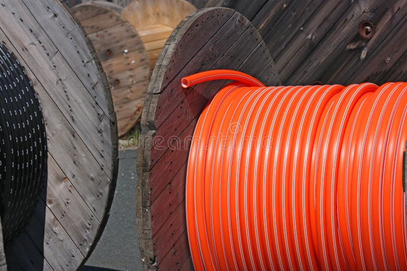 Spool of Cable and Fiber Optics Stock Image - Image of blue ...