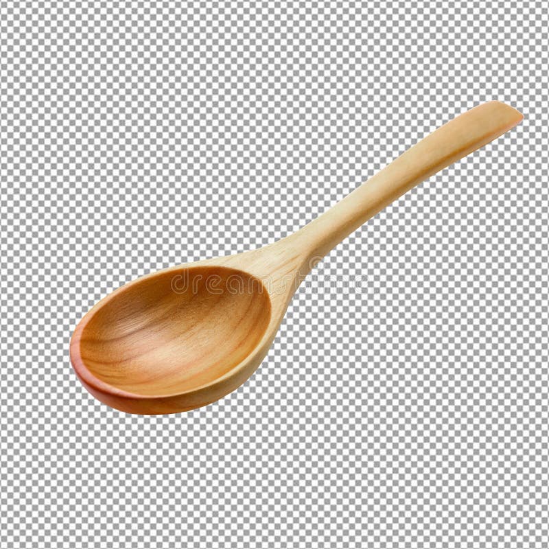 A Brown Wooden Spoon Isolated on a Transparent Background Stock Photo ...