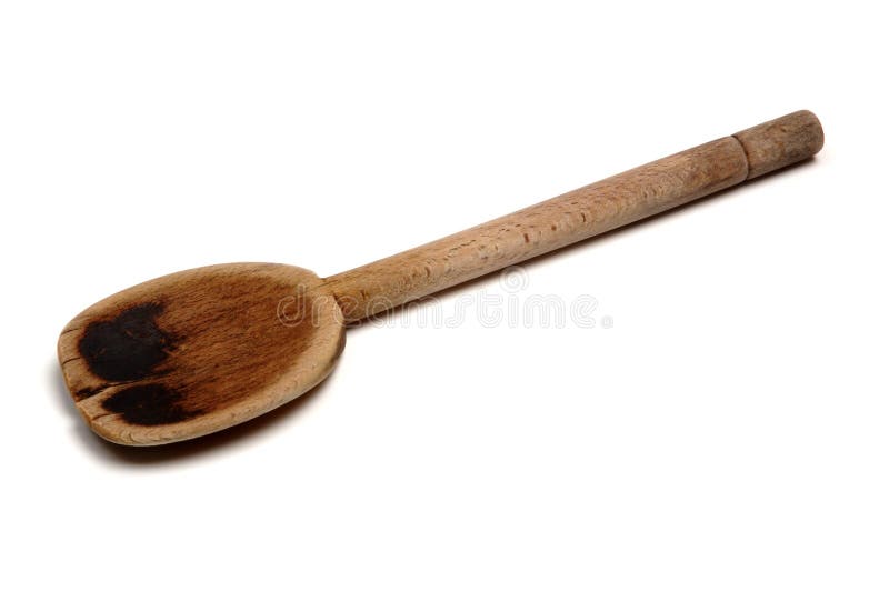 Wooden Spoon Front Top View Stock Image - Image of household, front ...