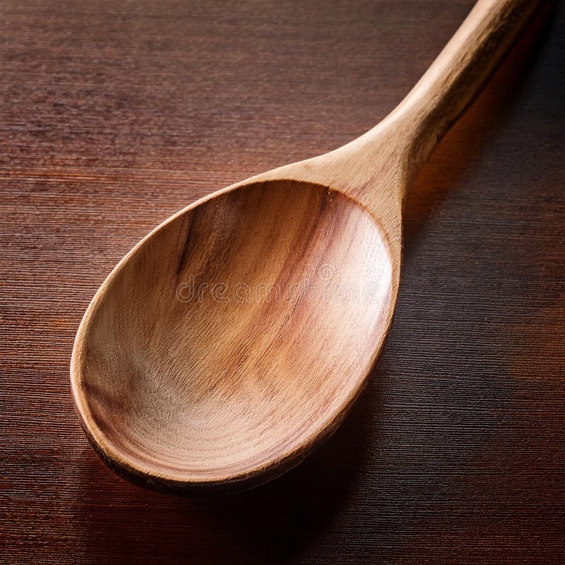 Wooden spoon, AI generated stock illustration. Illustration of wood ...