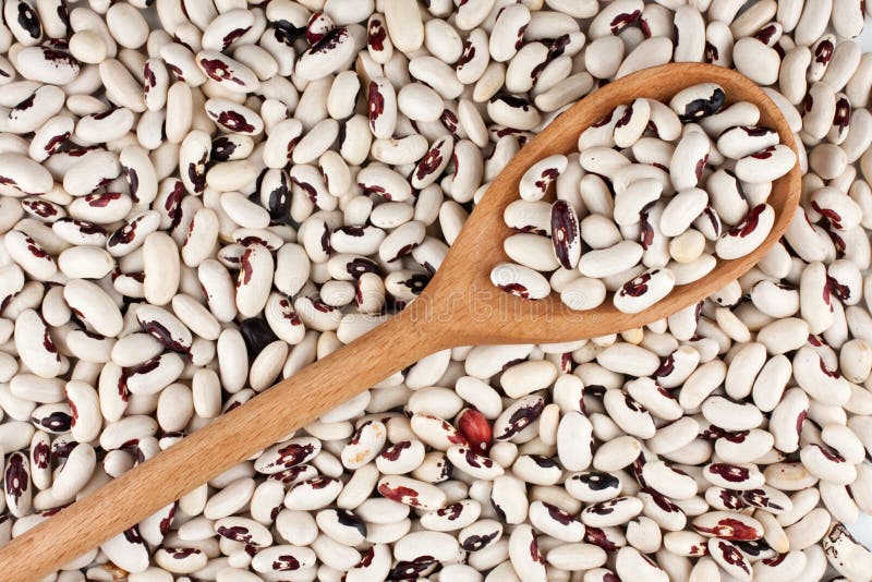 Wooden spoon with beans stock image. Image of chickpea - 26742153