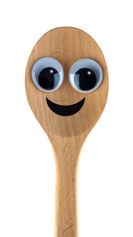 Happy wooden spoon stock image. Image of wooden, whote - 54684663